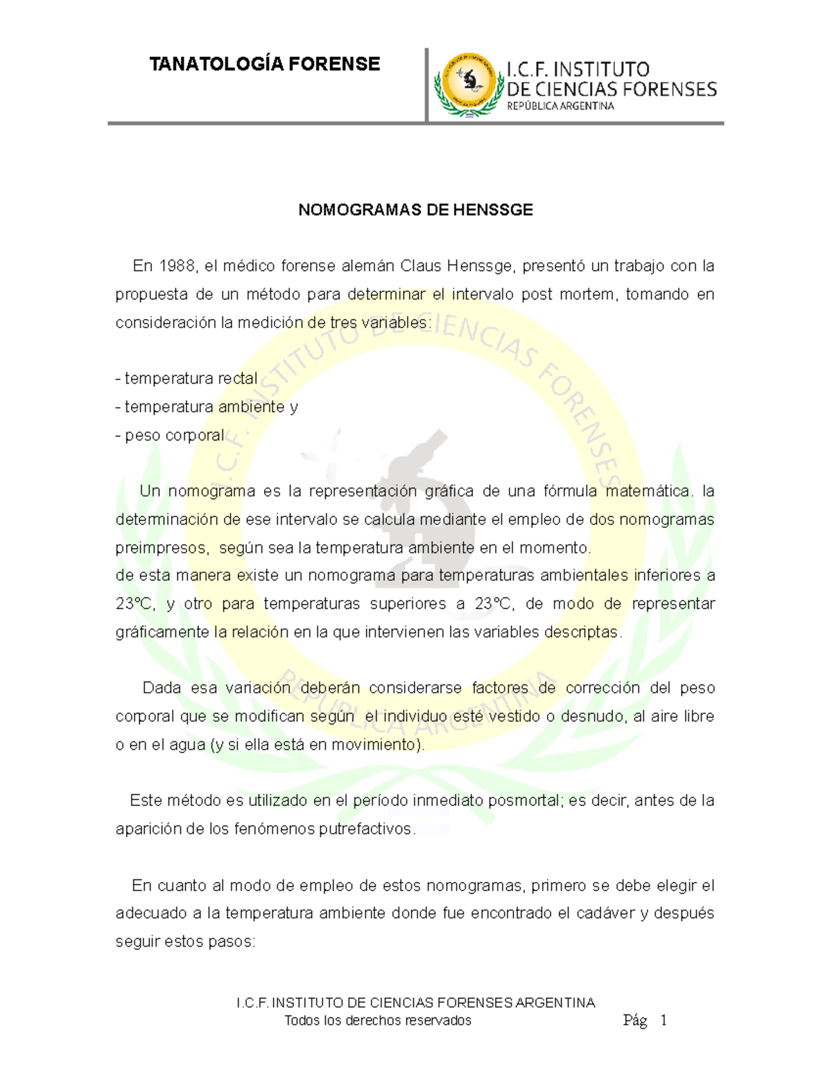 TP Nomograma DE Henssge de tanatologia - NOMOGRAMAS DE HENSSGE En 1988 ...