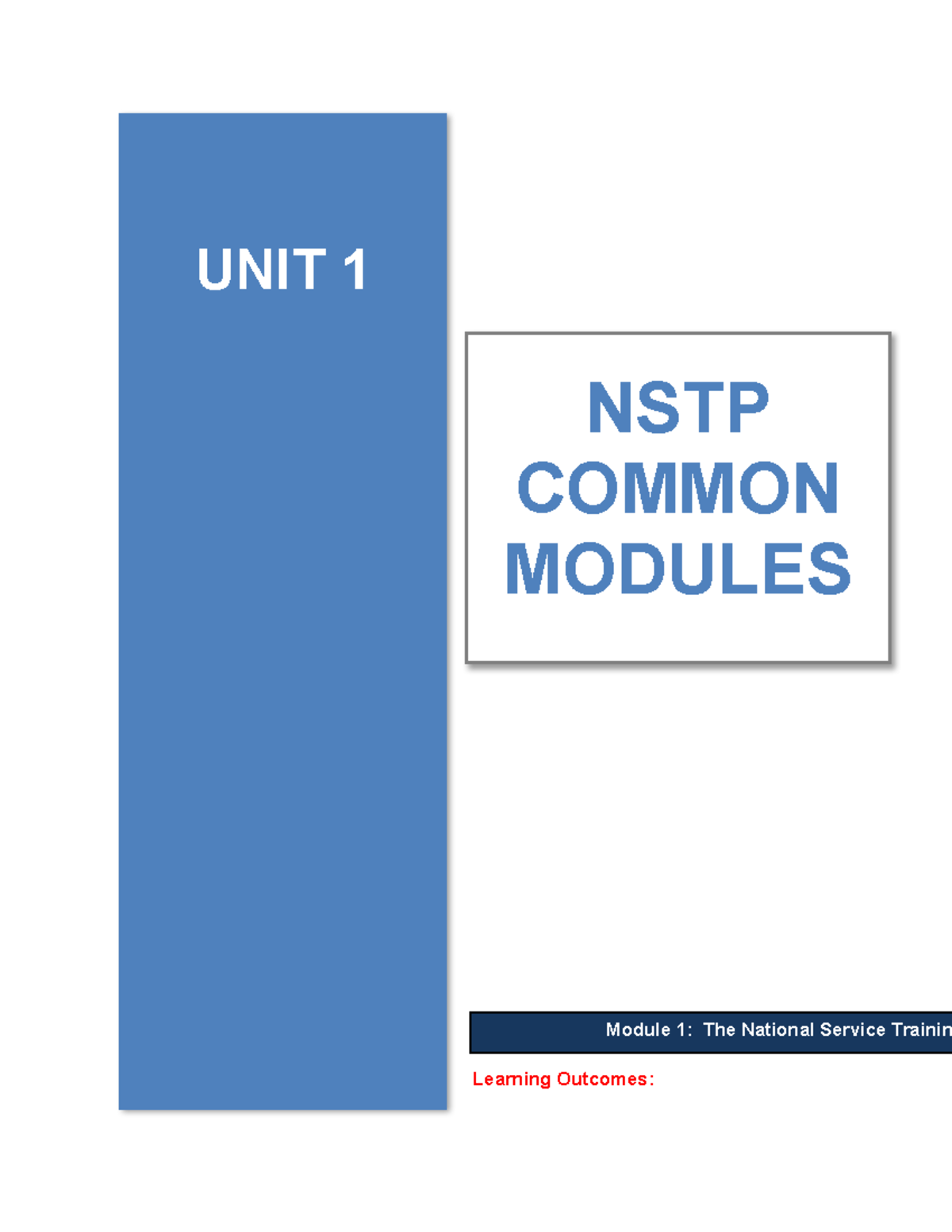 LTS 1ST SEM Module: National Service Training Program Overview - Studocu