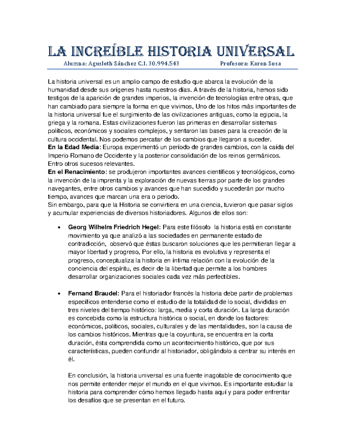 Ensayo de Historia Universal: Evolución y Civilizaciones Antiguas - Studocu