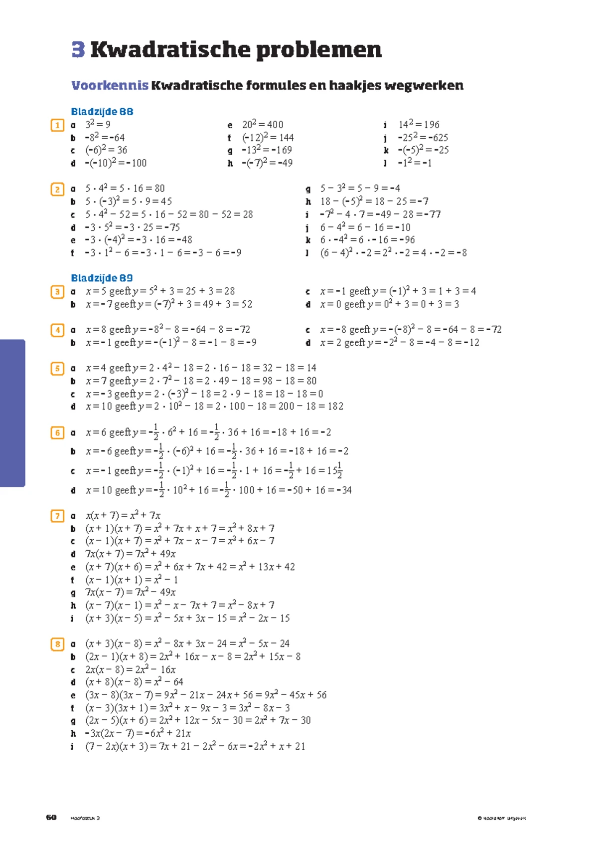 Getal & Ruimte 3H - H8 - Uitwerkingen en verbanden havo 3 - Studeersnel