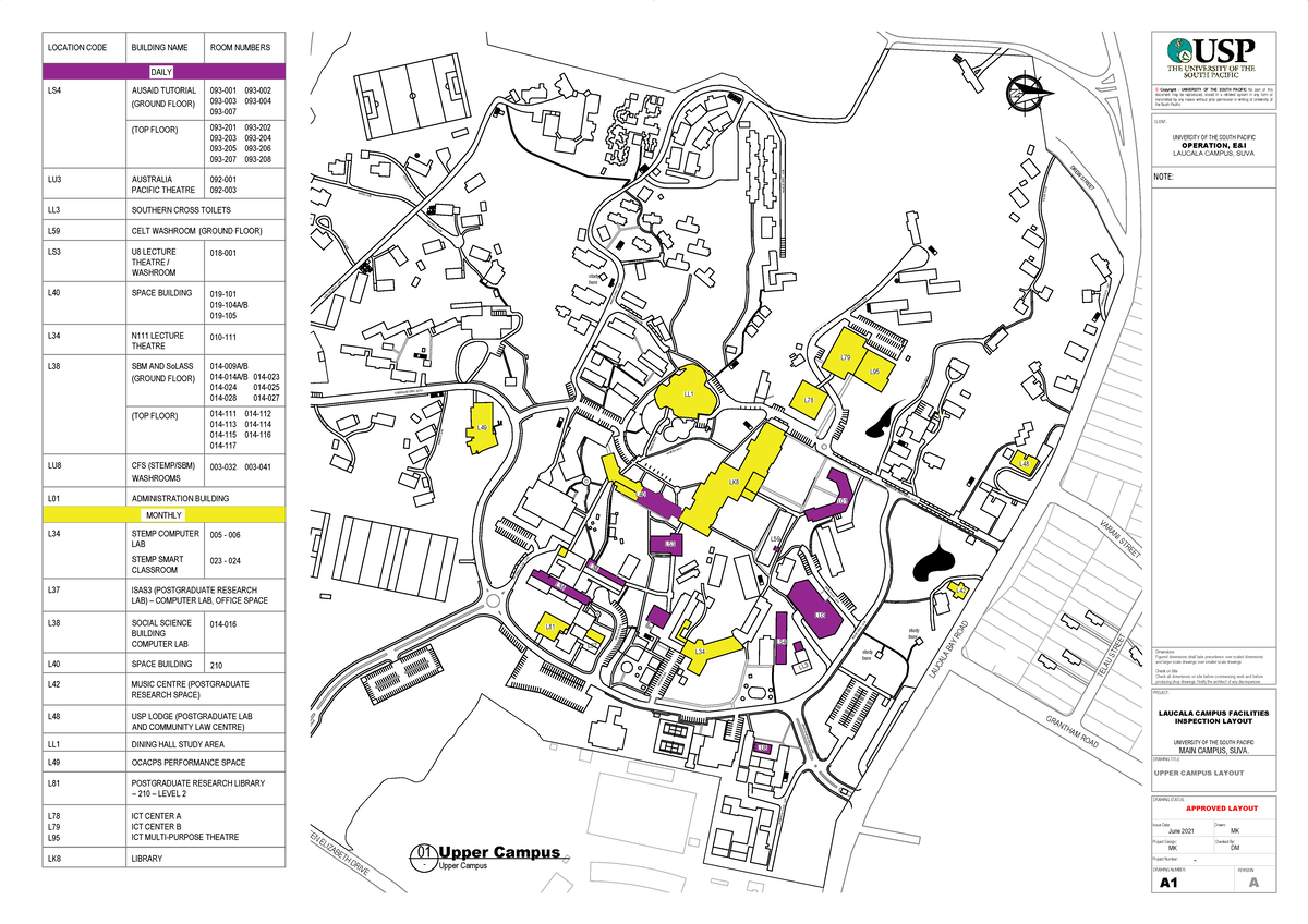 Upper Campus Facilities Inspection Layout - USP Campus Map - Studocu