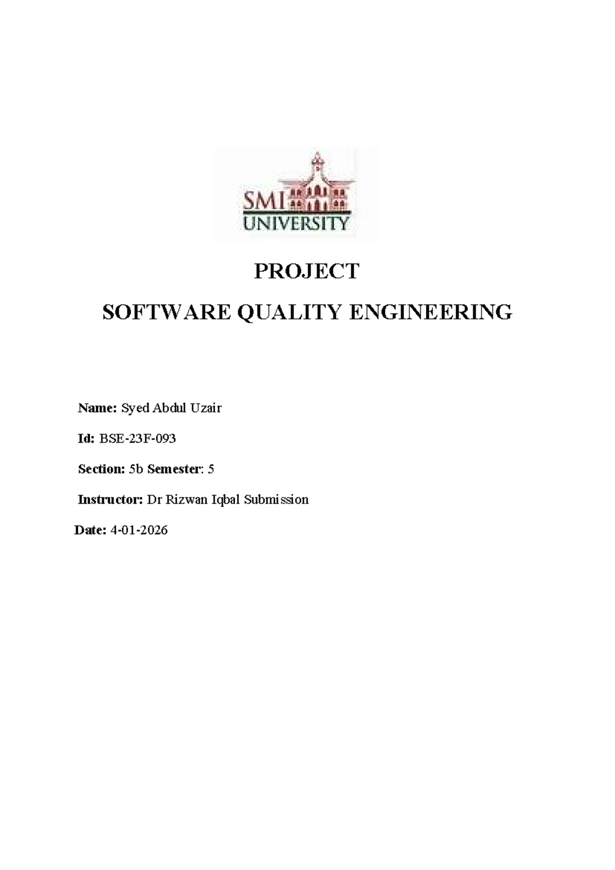 Project SQE: Software Requirement Specification for EcoTrack App - Studocu