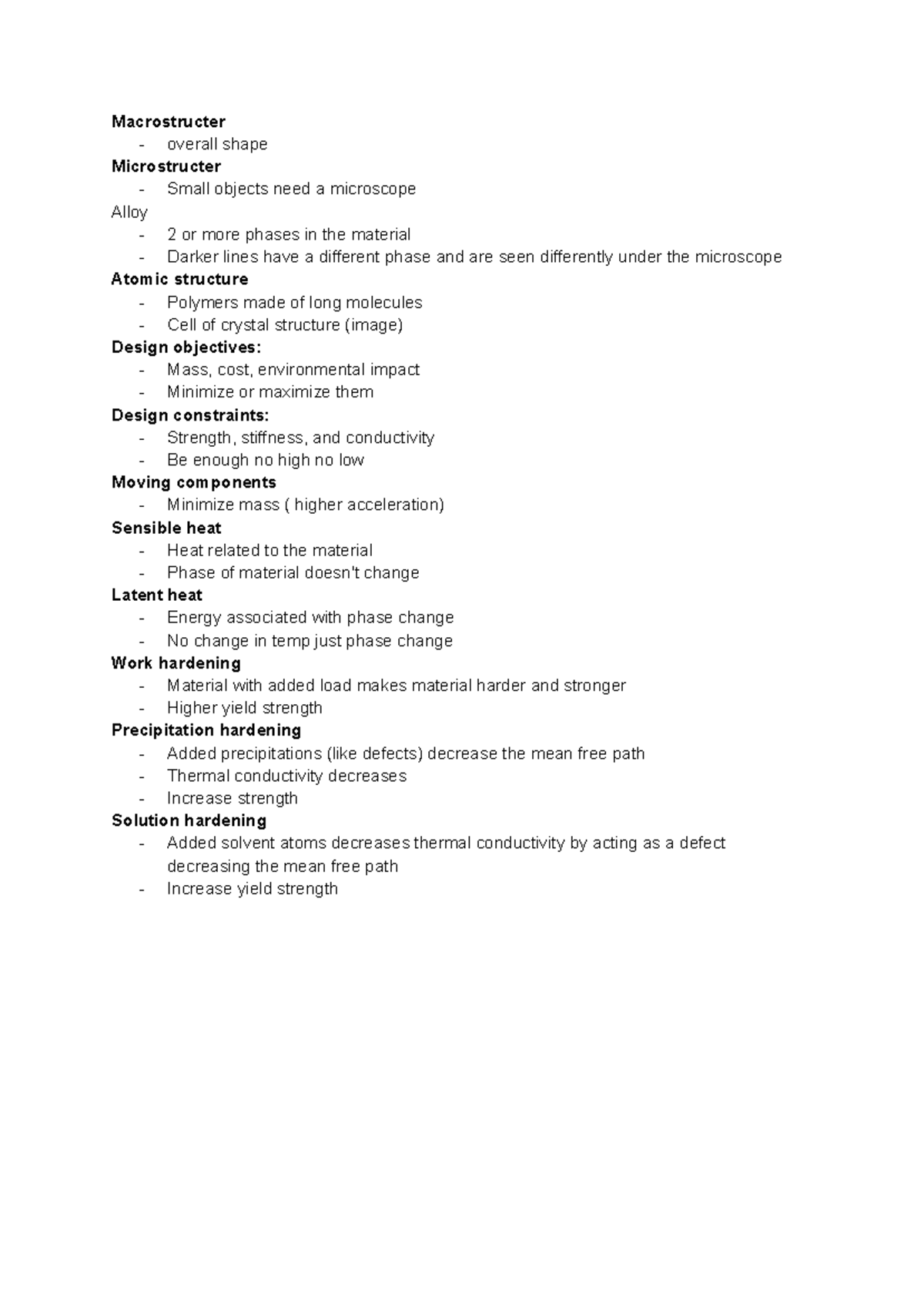 ES 1021 Lecture Notes: Macrostructure & Microstructure Concepts - Studocu