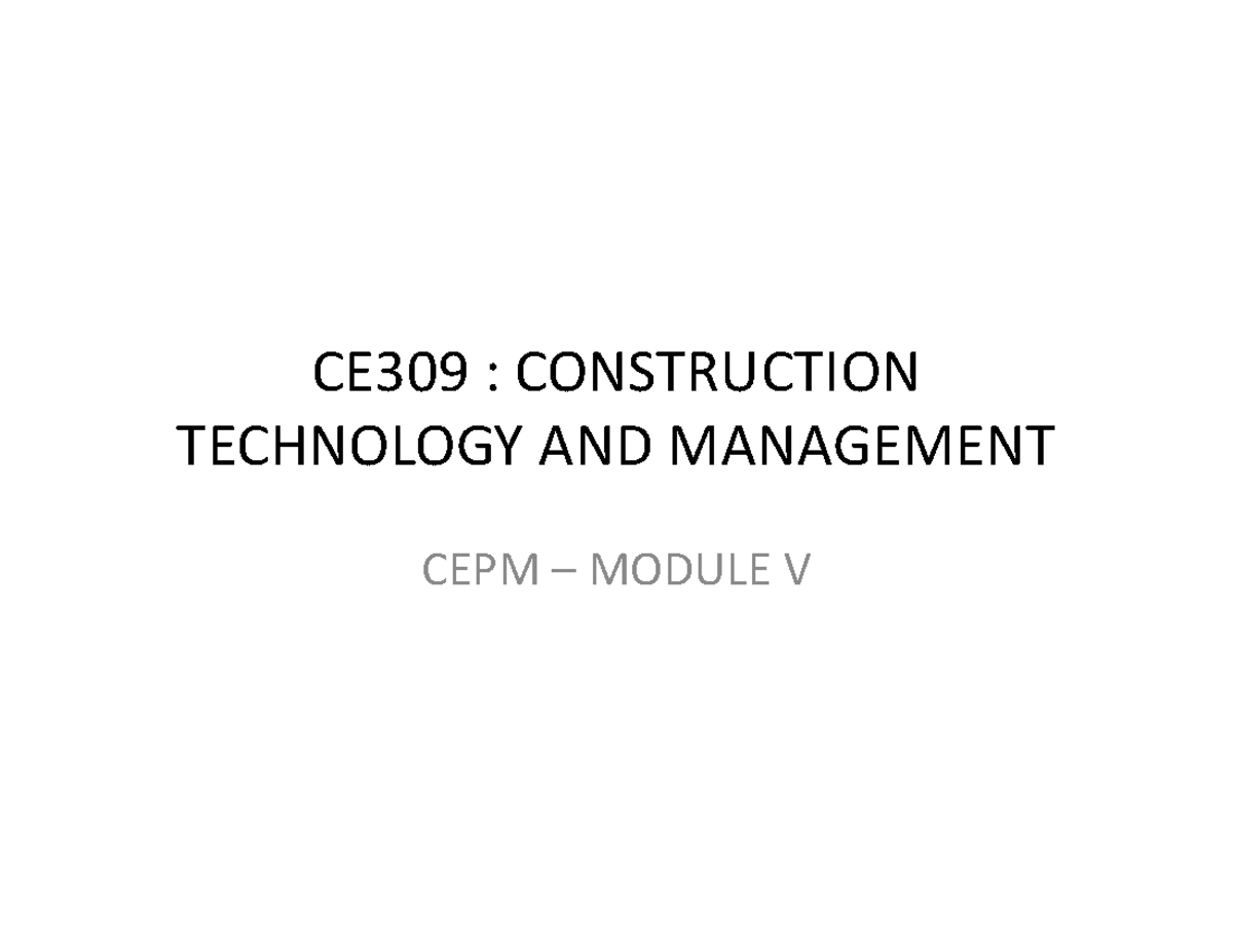 Module 5 ppt - Practice materials for construction technology and ...