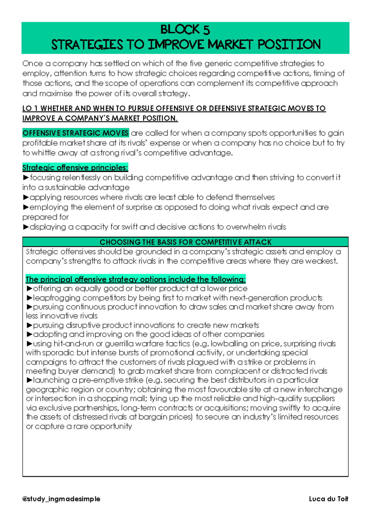 Block 5 Strategies TO Improve Market Position - BLOCK 5 STRATEGIES TO ...