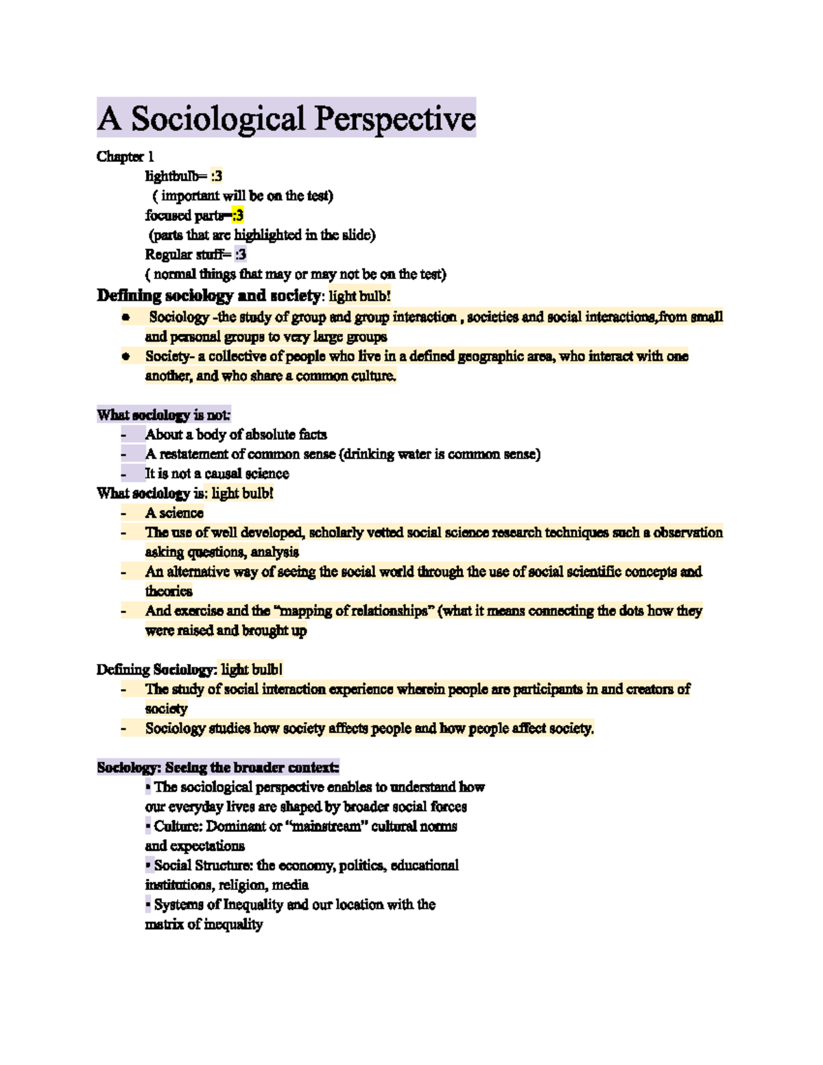 Sociology 101: Chapter 1 - Key Concepts & Theories for Exam - Studocu