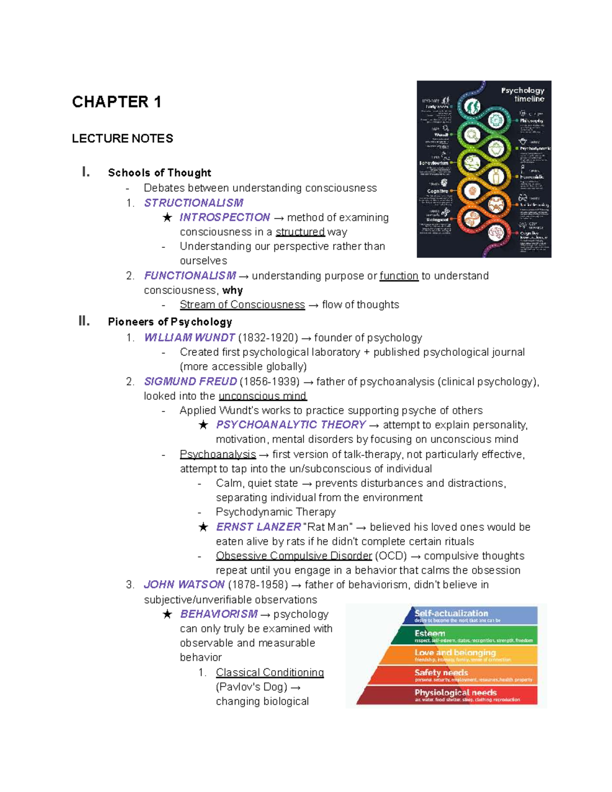 PSY101: Lecture Notes on Psychology Schools of Thought and Research ...