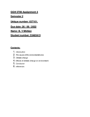 GGH3703 - QUIZ - GGH ASSIGNMENT 1 Started onThursday, 1 September 2022 ...