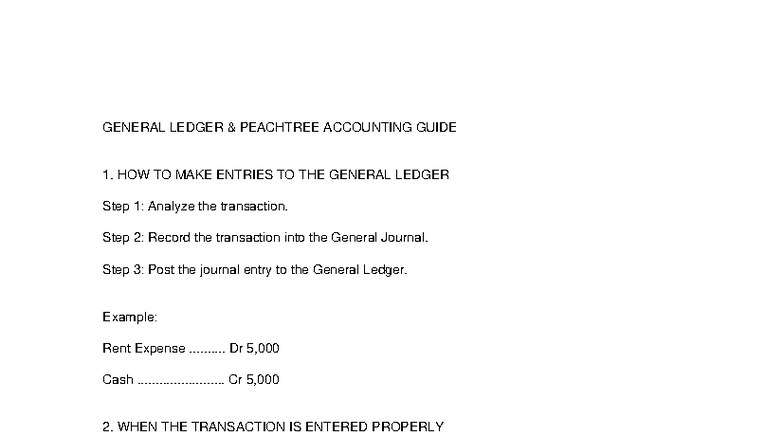 Peachtree Accounting Guide: General Ledger Entries & Reconciliation ...