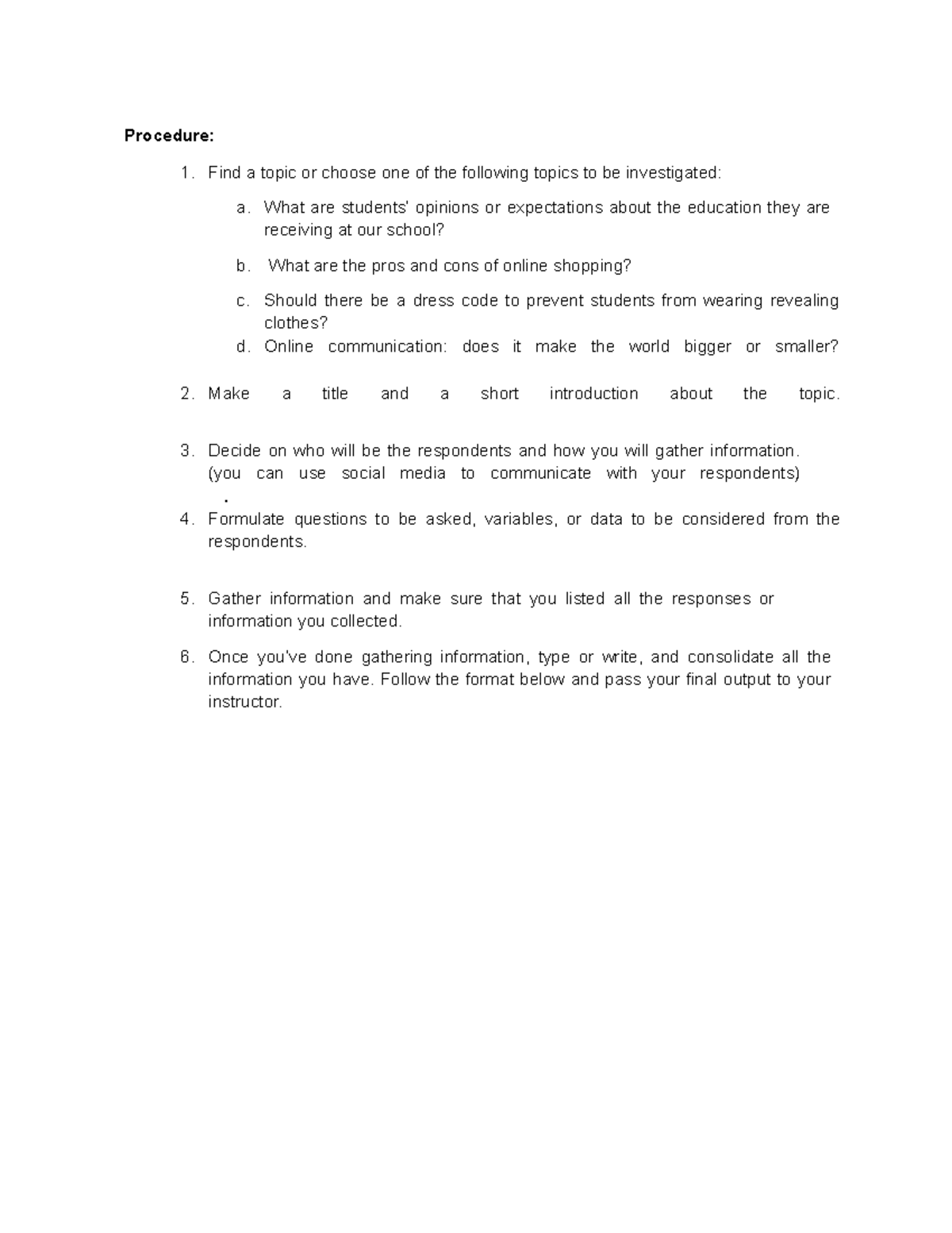 01- Laboratory- Exercise-1: Guidelines for Research Topic Selection - Studocu
