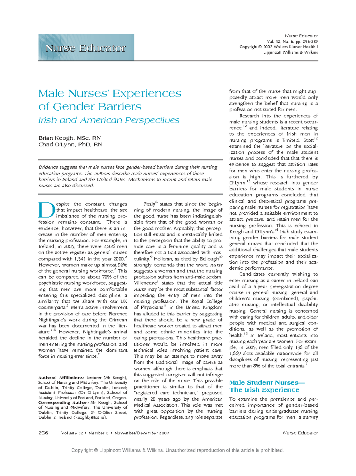 Nu 221 Research Article: Male Nursing Students' Gender Barriers in ...