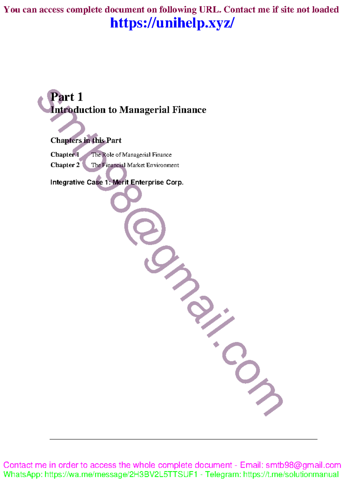 Solution Manual for Principles of Managerial Finance (FIN 301 ...