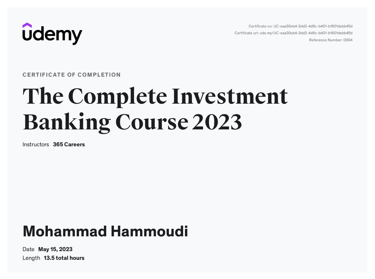 Investment Banking Course - Investment analysis - Studocu