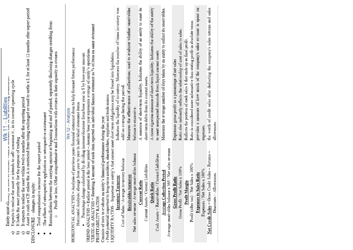 P6 Notes for ACCT Exam: Liabilities & Financial Analysis - Studocu
