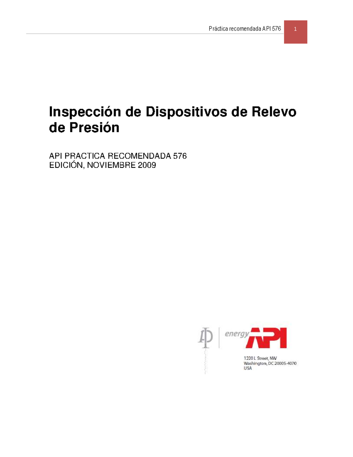 Práctica Recomendada API 576: Inspección de Dispositivos de Relevo de ...