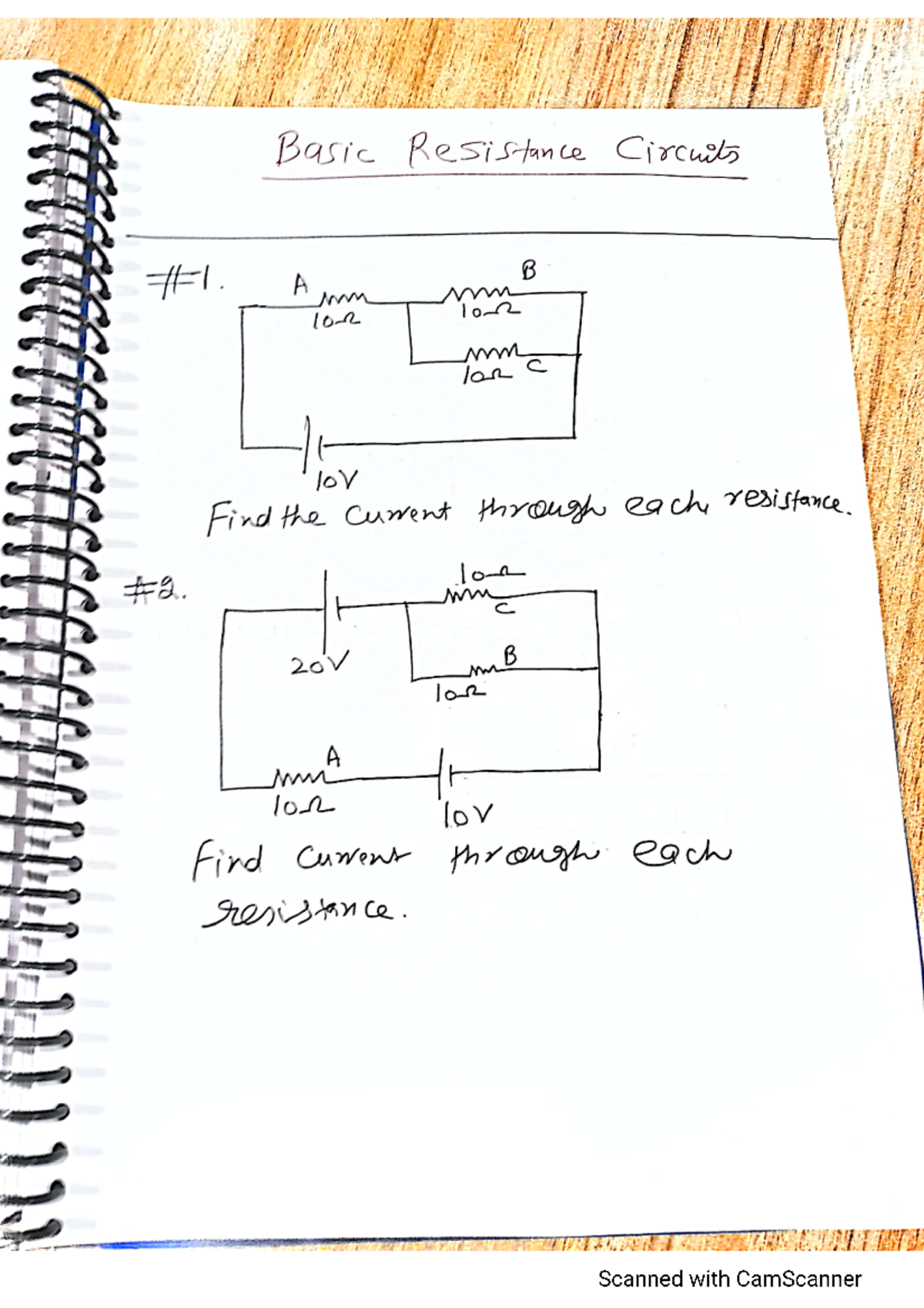 Basic Resistance Circuits Assignment - Find Current Through Batteries ...