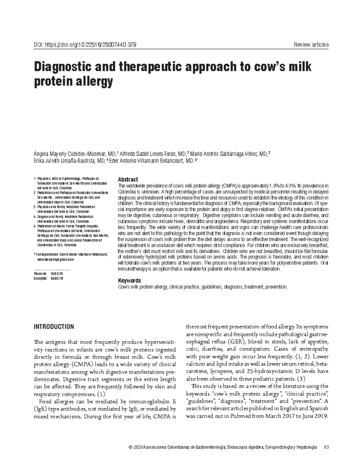 Diagnostic and Therapeutic Approaches to Milk Protein Allergy (DOI ...