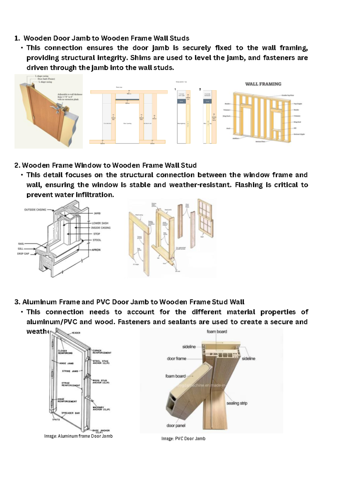 Connection Details: Structural Connections for Doors & Windows - Studocu