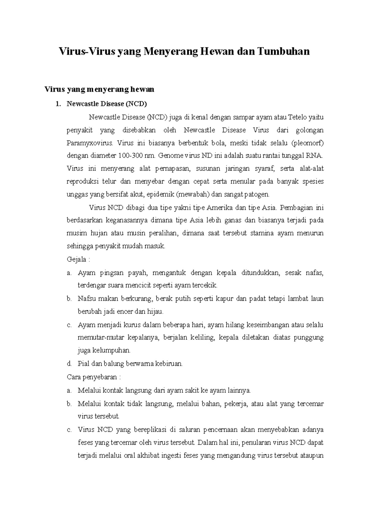 Virus yang Menyerang Hewan dan Tumbuhan: Penjelasan dan Pencegahan ...