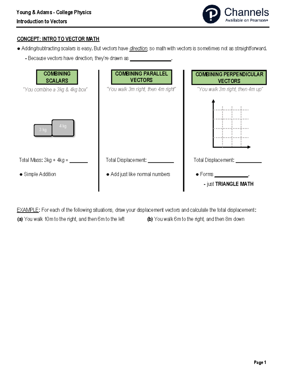 Young Adams College Physics: Introduction to Vectors Worksheet - Studocu