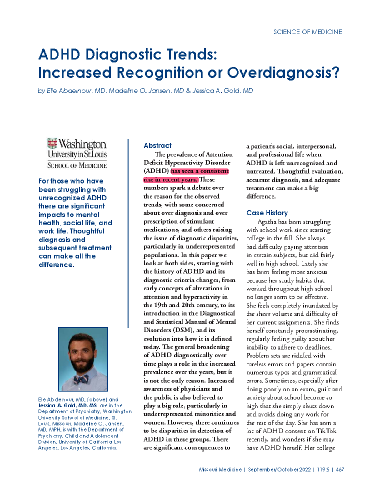 SCIENCE OF MEDICINE: ADHD Diagnostic Trends and Implications for ...