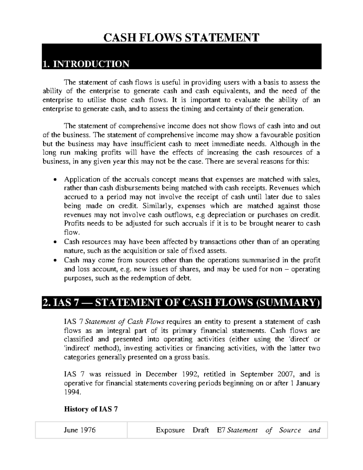 Chapter 14 - CASH Flows Statement Review - Handout for ACC 101 - Studocu
