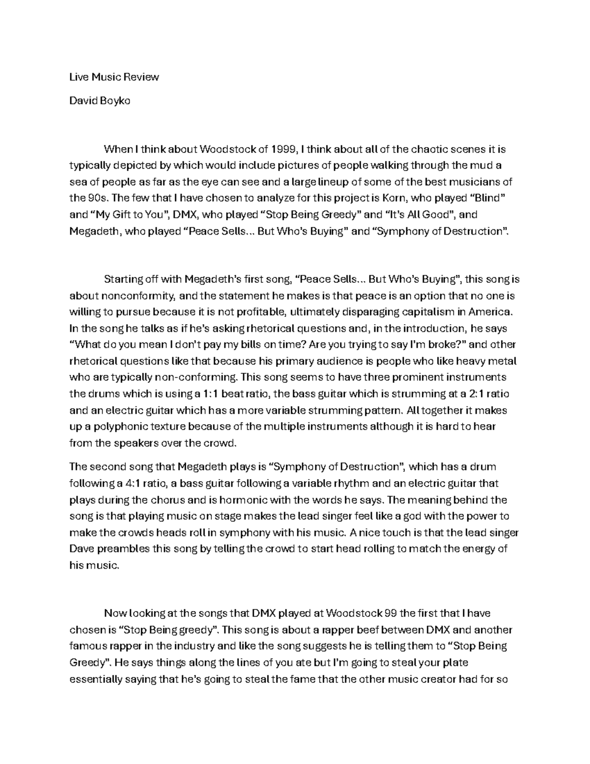 LMR first draft - Something I wrote - Live Music Review David Boyko ...