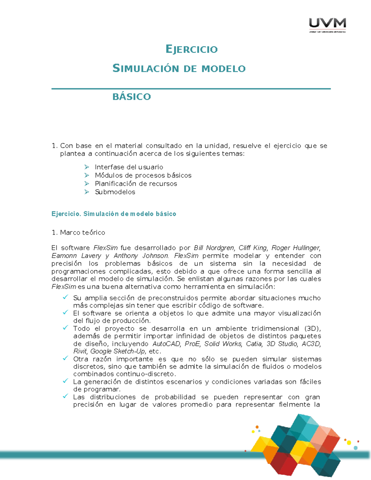A7 - Simulación de Modelo Básico en FlexSim: Ejercicio y Análisis - Studocu