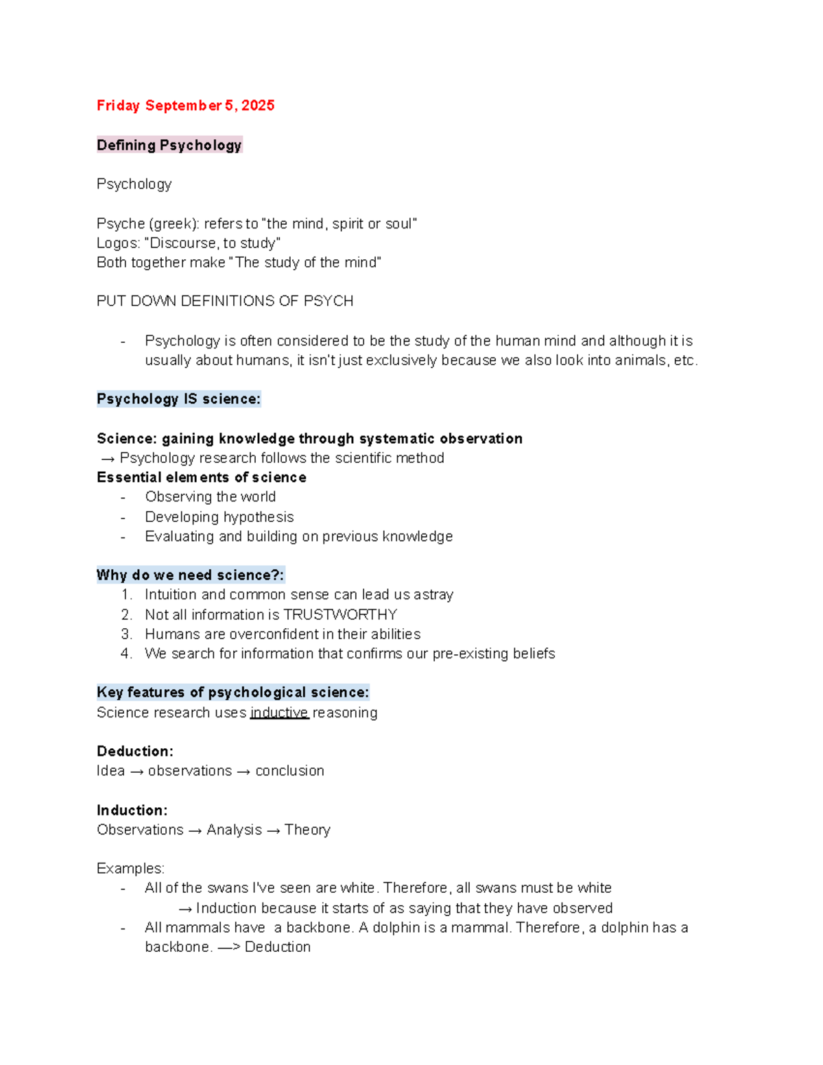 Introduction to Psychology: Key Concepts & Theories (PSY 101) - Studocu