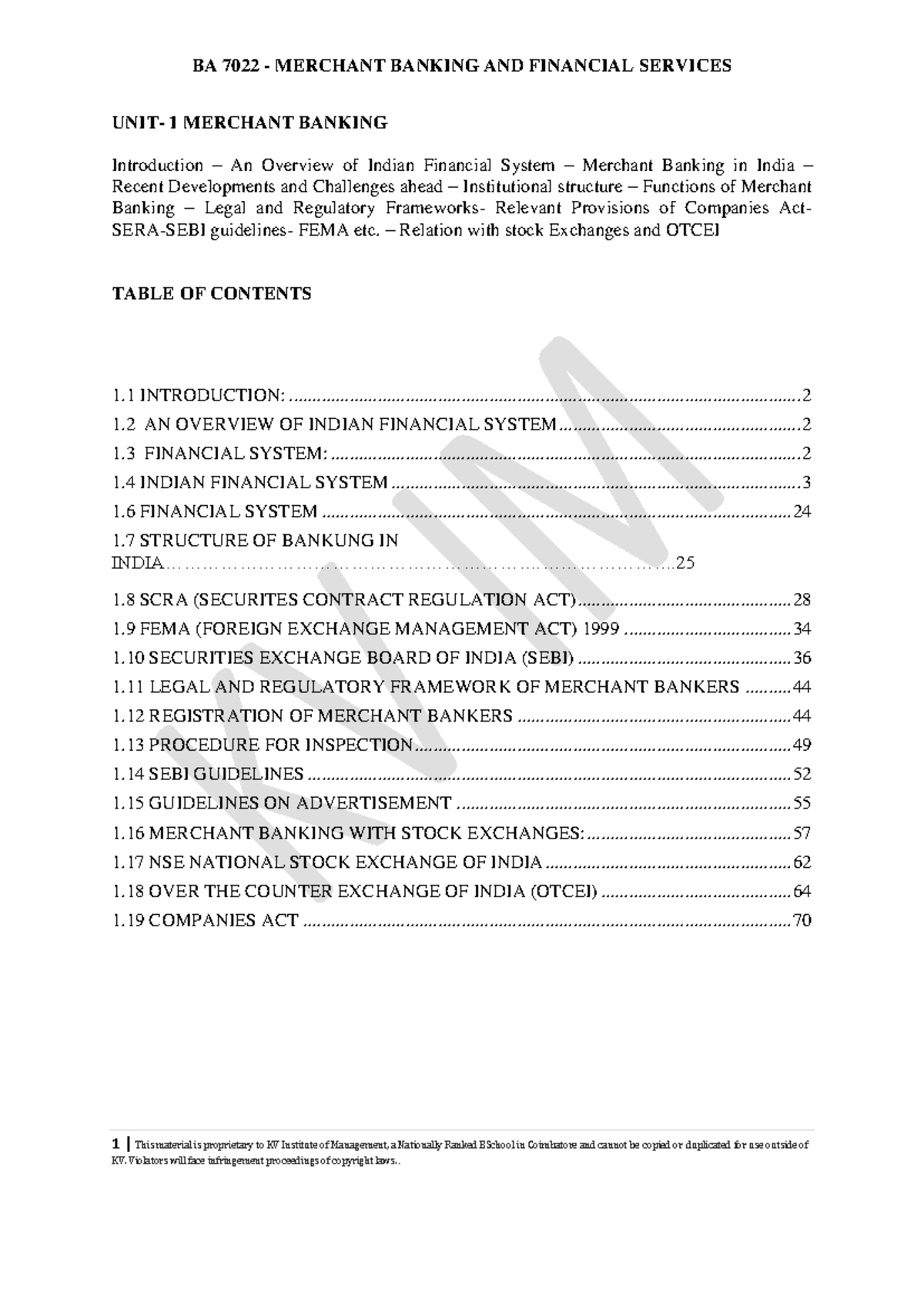 MBFS UNIT I - MERCHANT BANKING AND FINANCIAL SERVICES - 1 | This ...