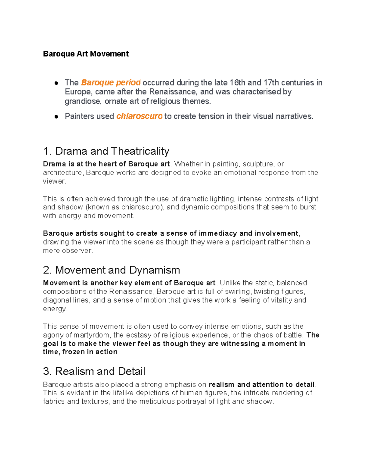 Baroque Art Movement - notes in art app - Baroque Art Movement The ...