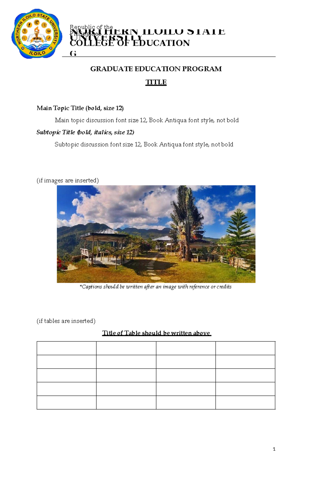 Supervision AND Instruction discussion paper template - Republic of the ...