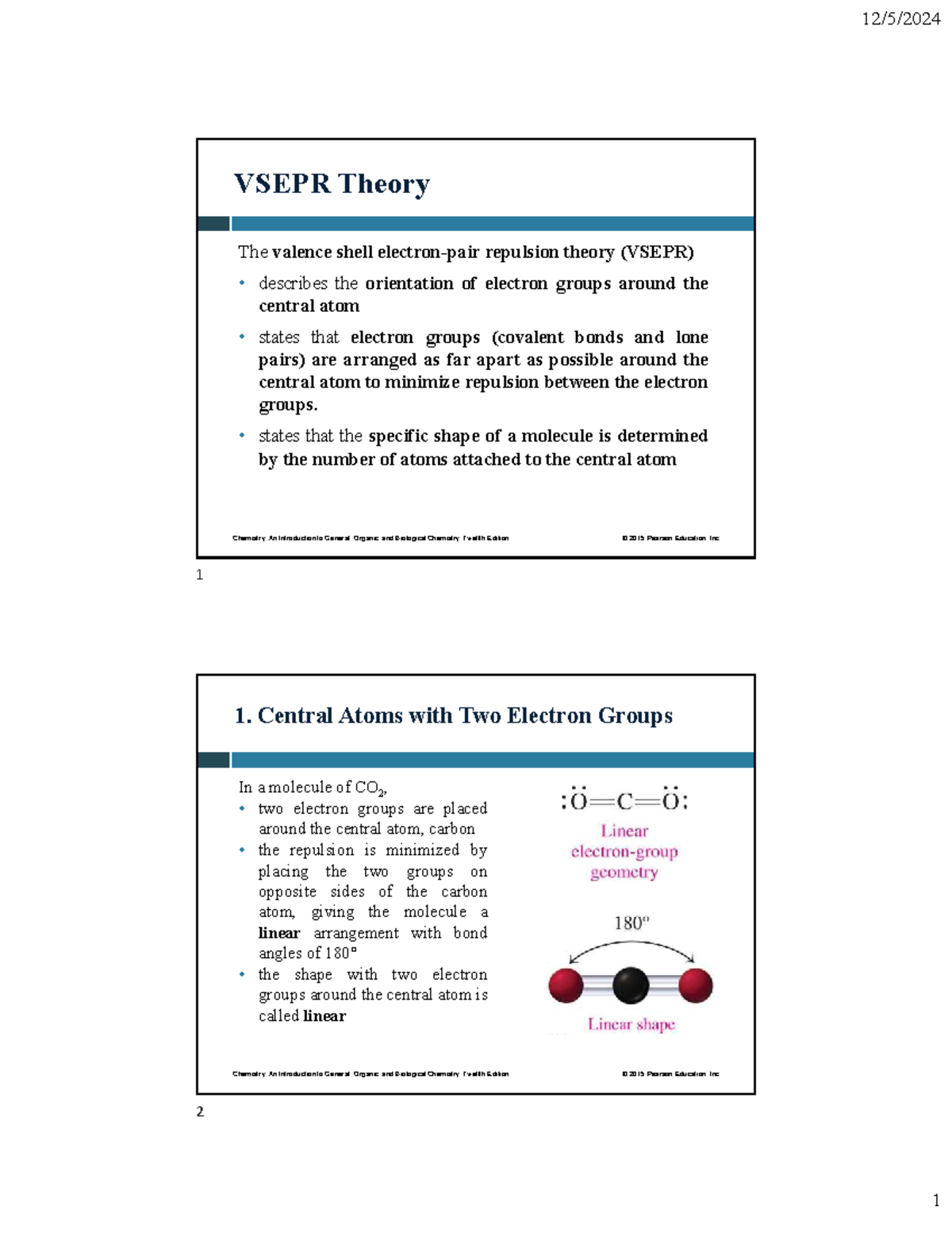 Ch7 Part 2: VSEPR Theory and Molecular Shapes in Chemistry - Studocu