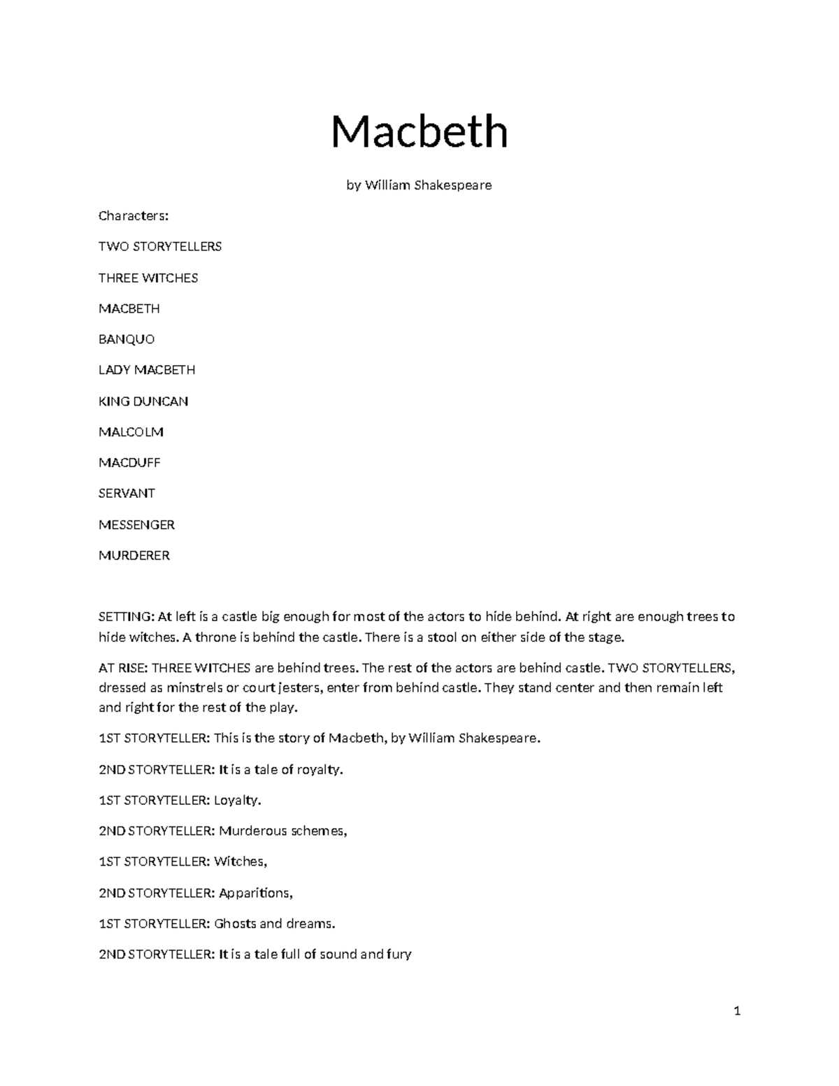 Macbeth (ENG 101) Character Overview and Scene Breakdown - Studocu