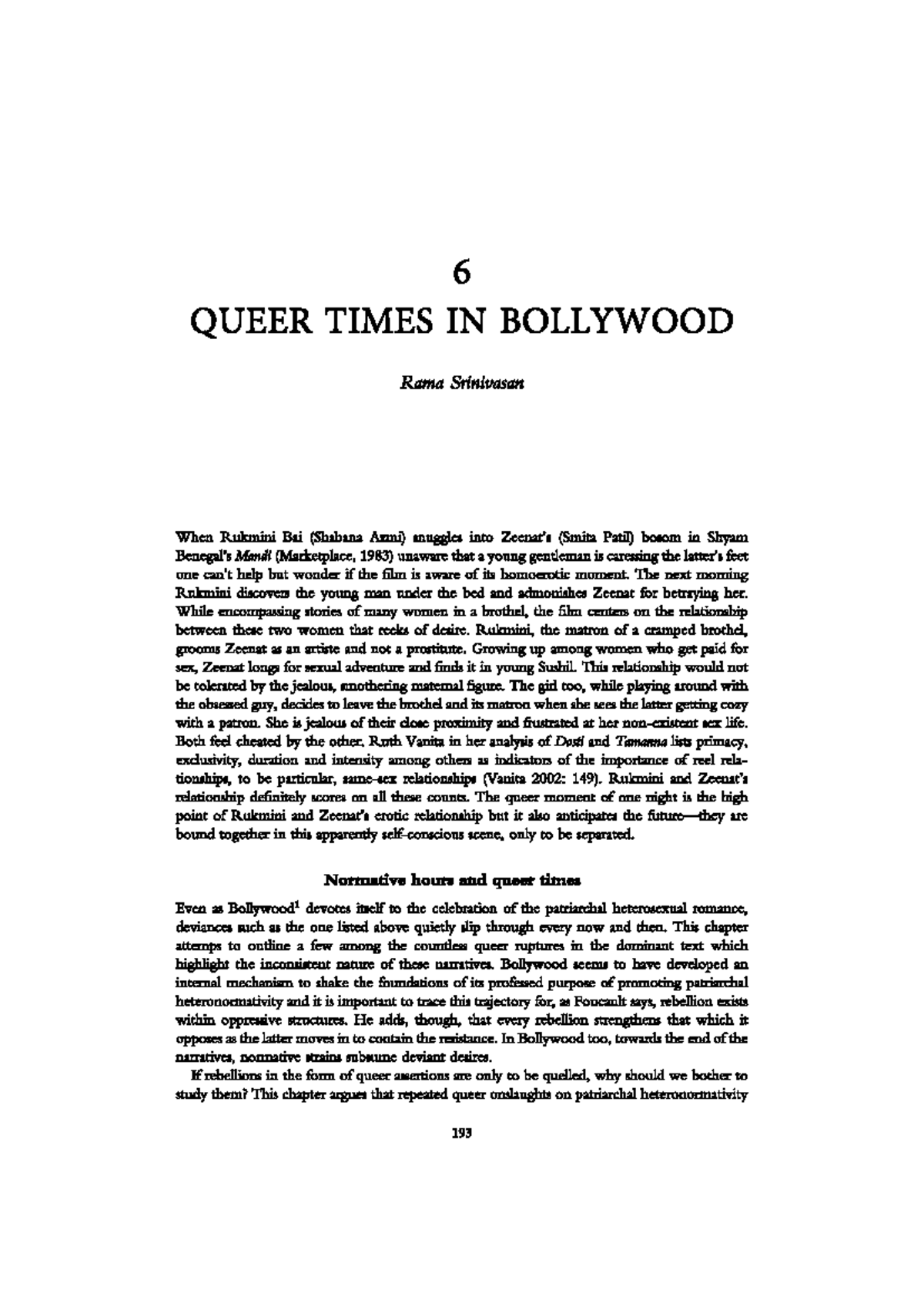 Queer Times in Bollywood: Analyzing Sexuality and Gender Deviance - Studocu
