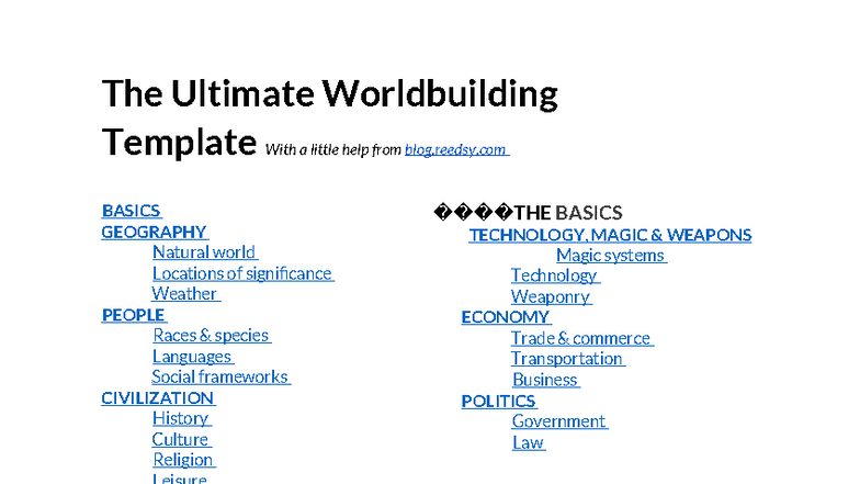 Worldbuilding Template V2: A Comprehensive Guide to Creating Your Own ...