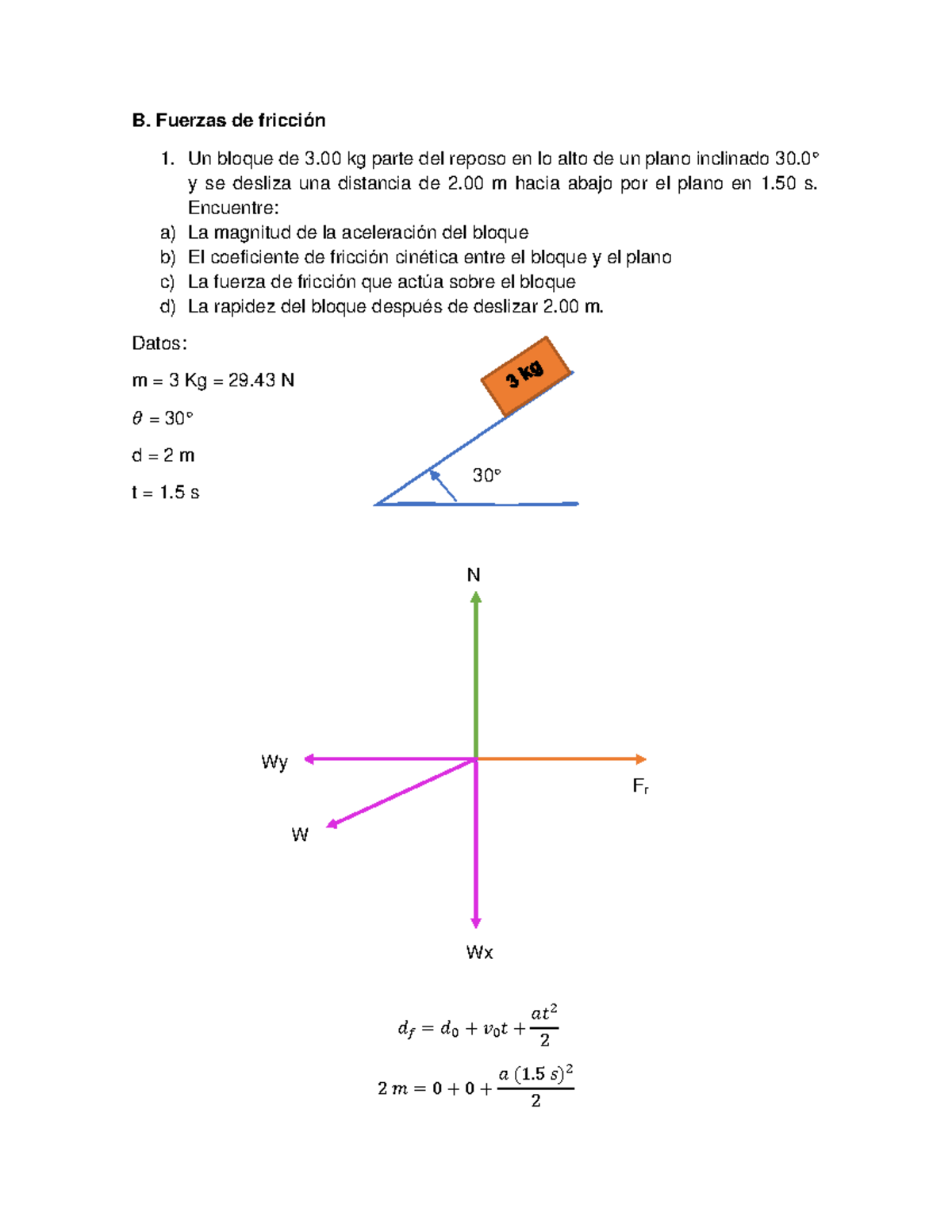 Fricción - EJERCICIOS SOBRE FRICCION - Warning: TT: undefined function: 32 B. Fuerzas de ...