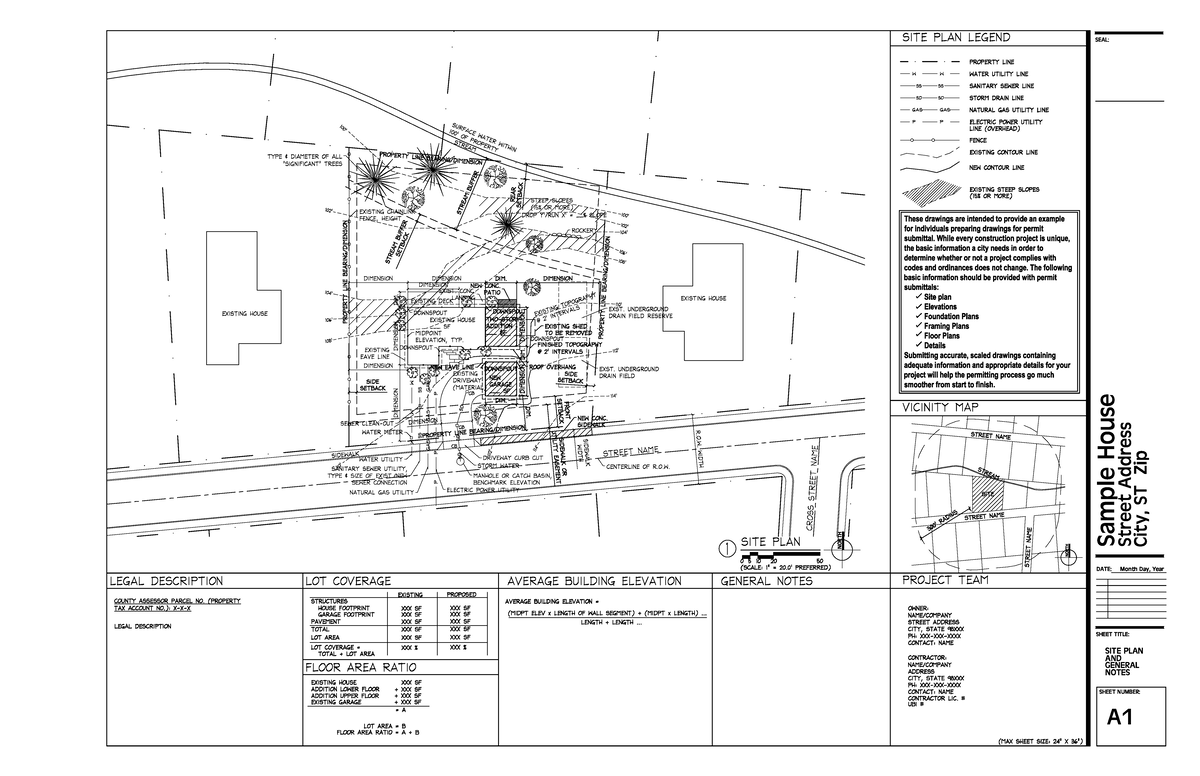 SITE PLAN LEGEND & DETAILS FOR PERMIT SUBMITTAL A1 - Studocu