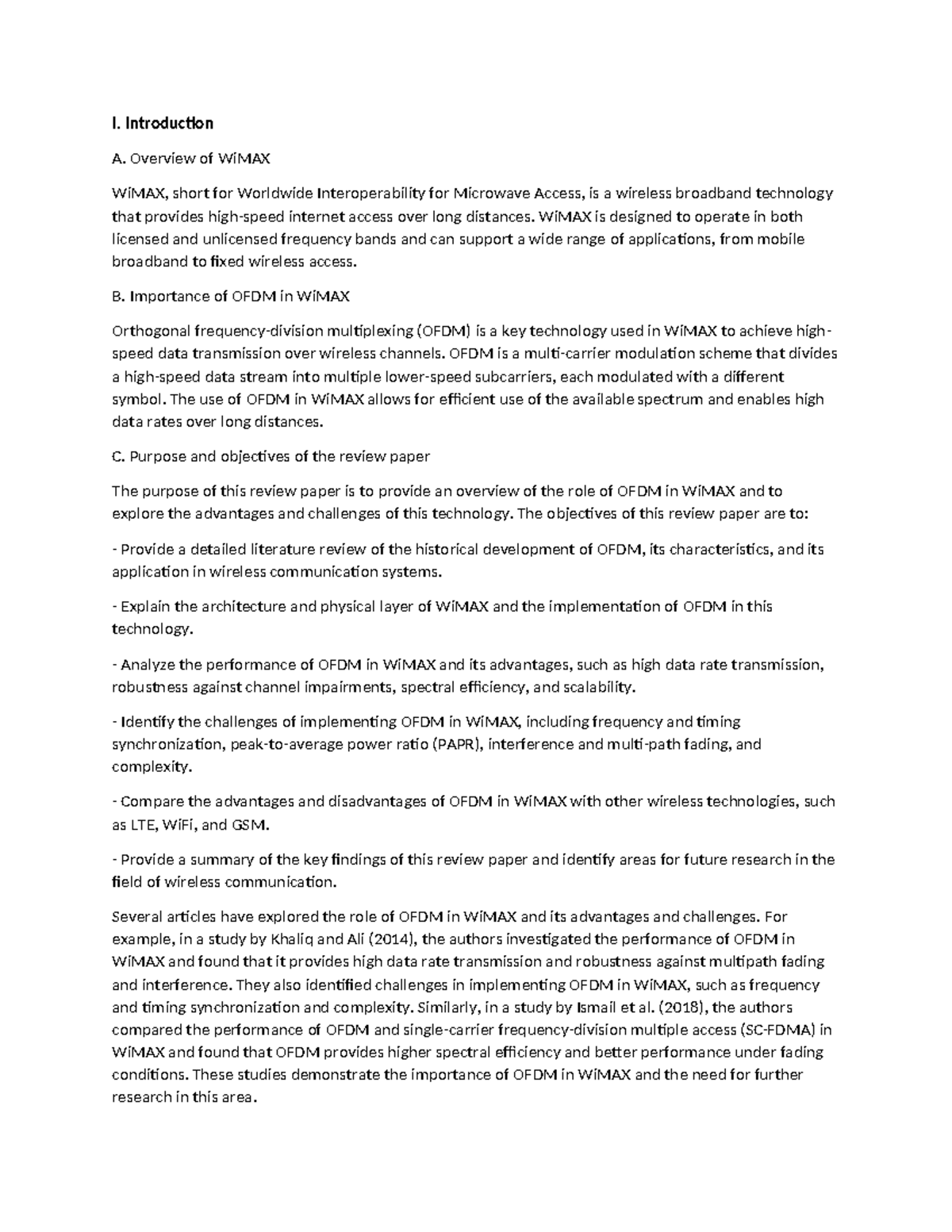 WiMAX and OFDM: A Comprehensive Review of Implementation & Performance - Studocu