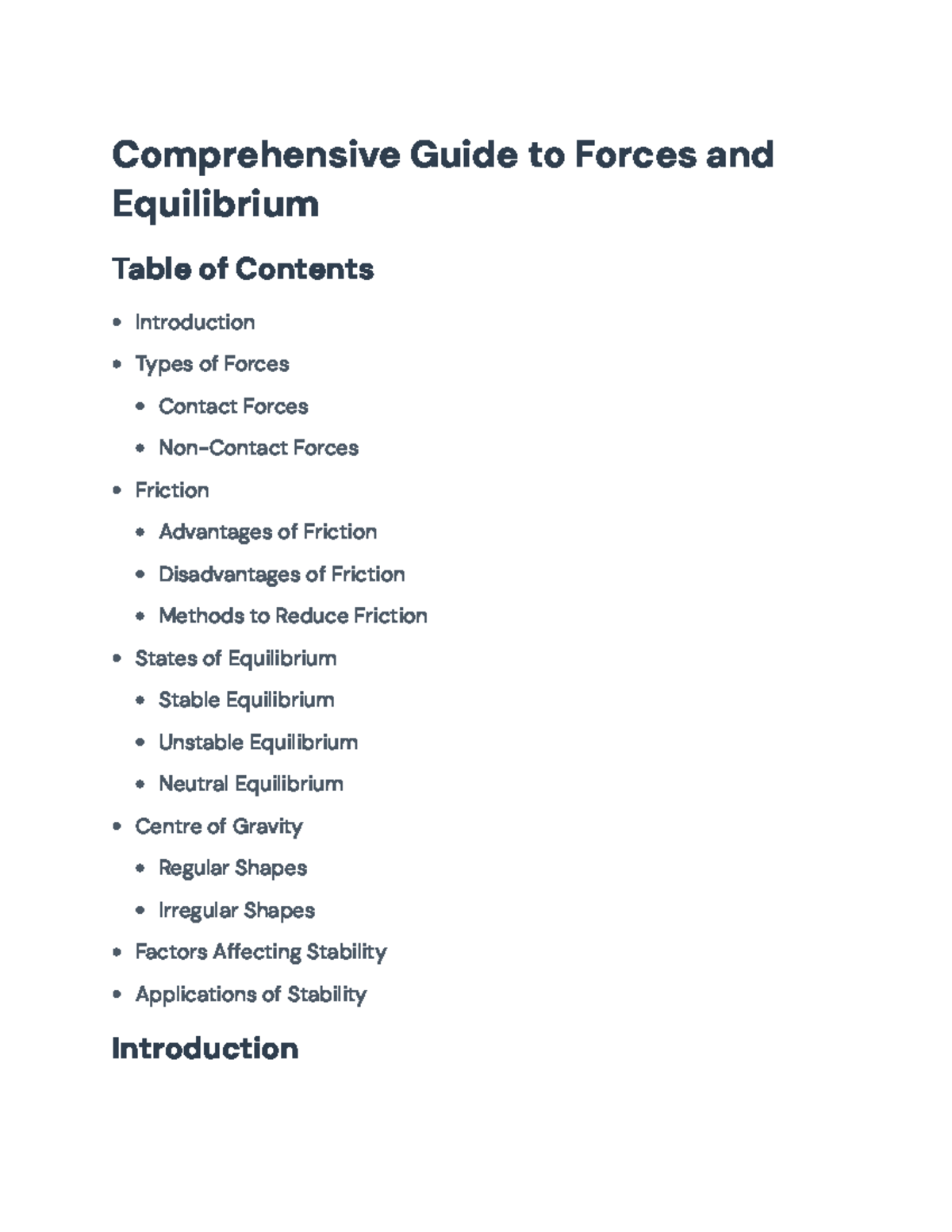 Forces and Equilibrium: A Comprehensive Study Guide on Physics Concepts ...