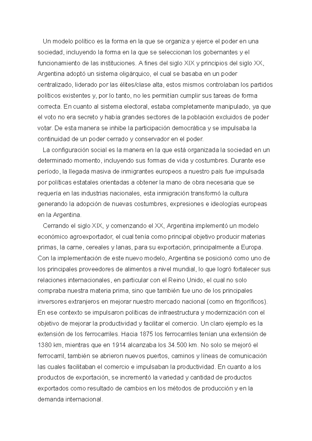 TP 1: Modelo Político y Económico en Argentina (Ing. y Soc.) - Studocu