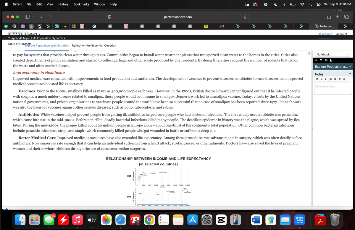 HUMAN GEOGRAPHY Chapter 4: Population Dynamics and Health Advances ...