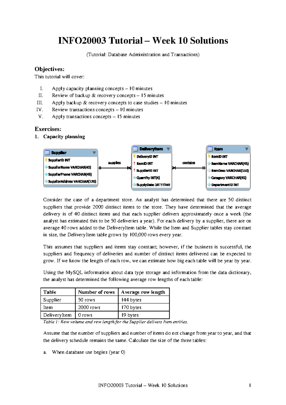 Tutorial Week 10 Solutions (INFO2000: Database Admin & Transactions ...