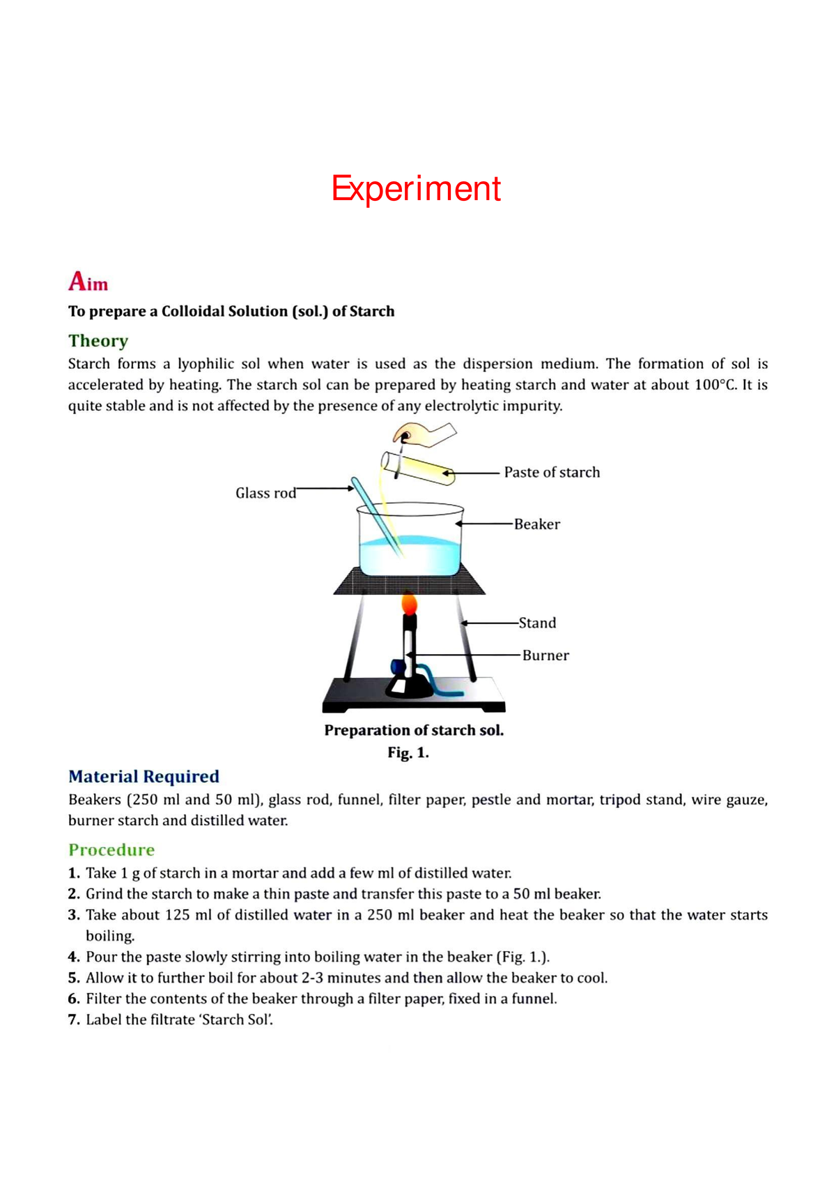 DMR2m1Wnrw FCzs 4Xn XO5: Preparing a Colloidal Starch Solution - Studocu