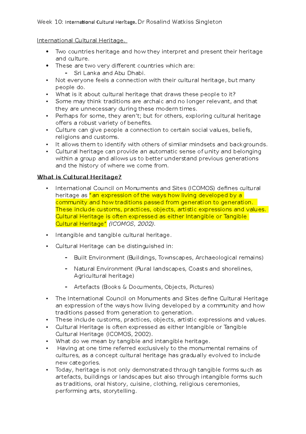 International Cultural Heritage - Two countries heritage and how they ...