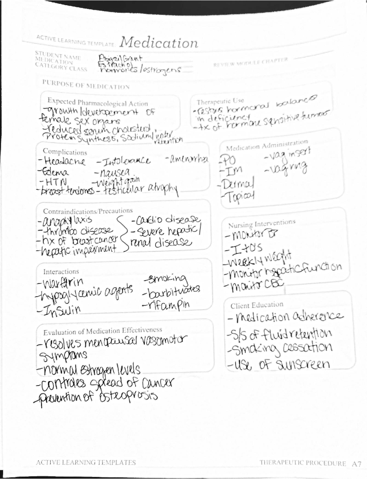 Estradiol Active Learning Template: Medication Overview & Nursing ...