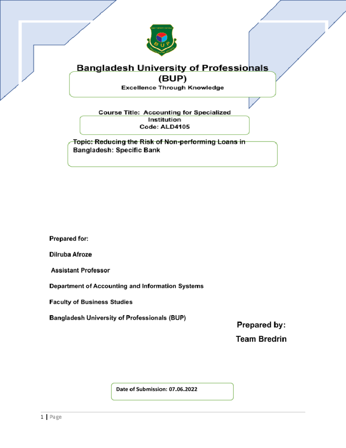 ASI.TEAM Bredrin - Team Members Name ID Md. Arafat Hossain 19211008 Md ...