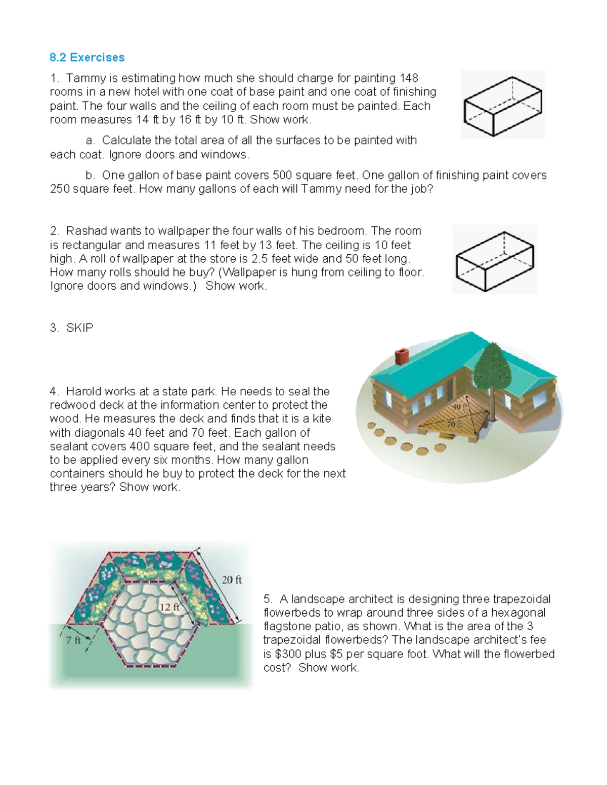 8.2 Exercises: Area Calculations for Painting & Wallpapering Tasks ...