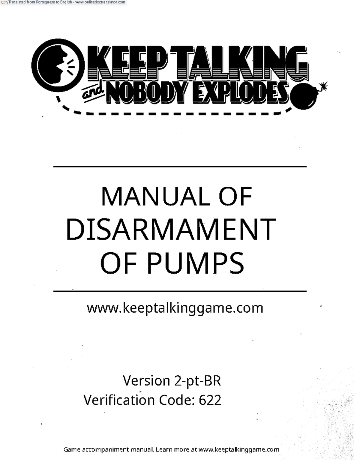 Keep Talking And Nobody Explodes-Bomb Defusal Manual-v2-pt-BR.pt.en - MANUAL OF DISARMAMENT OF ...