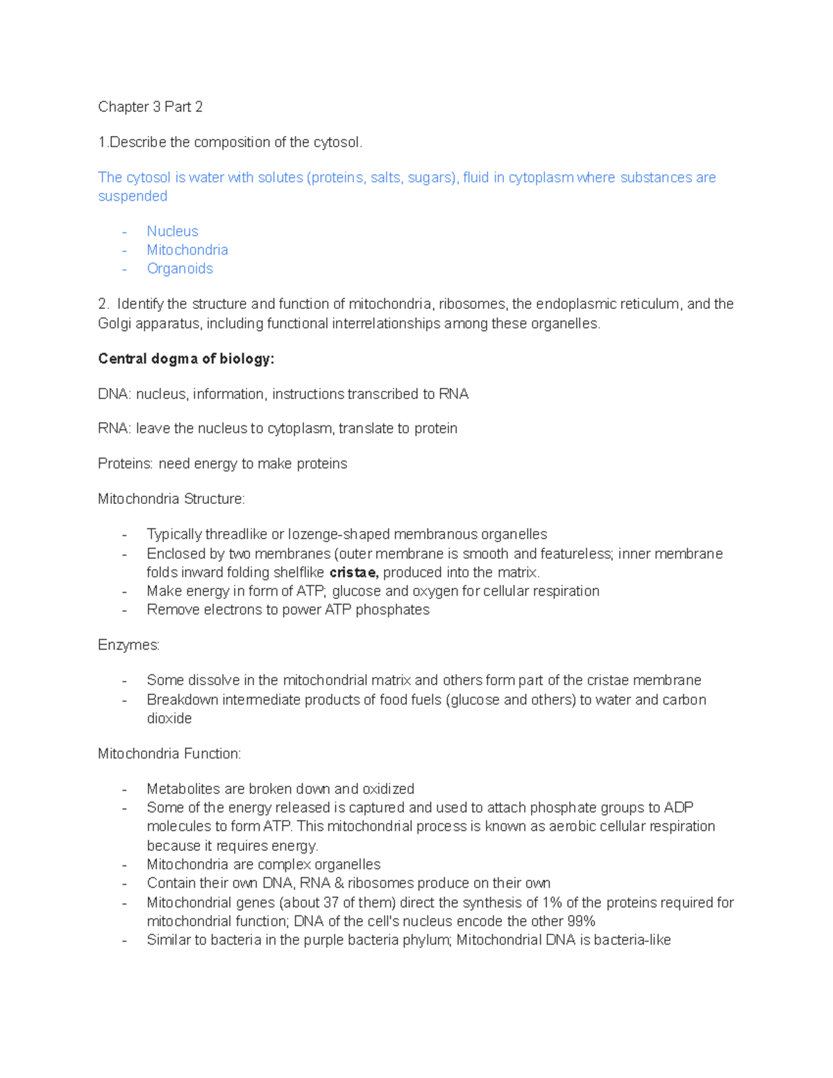 Biology 101: Chapters 3 & 5 Overview and Study Notes - Chapter 3 Part 2 ...